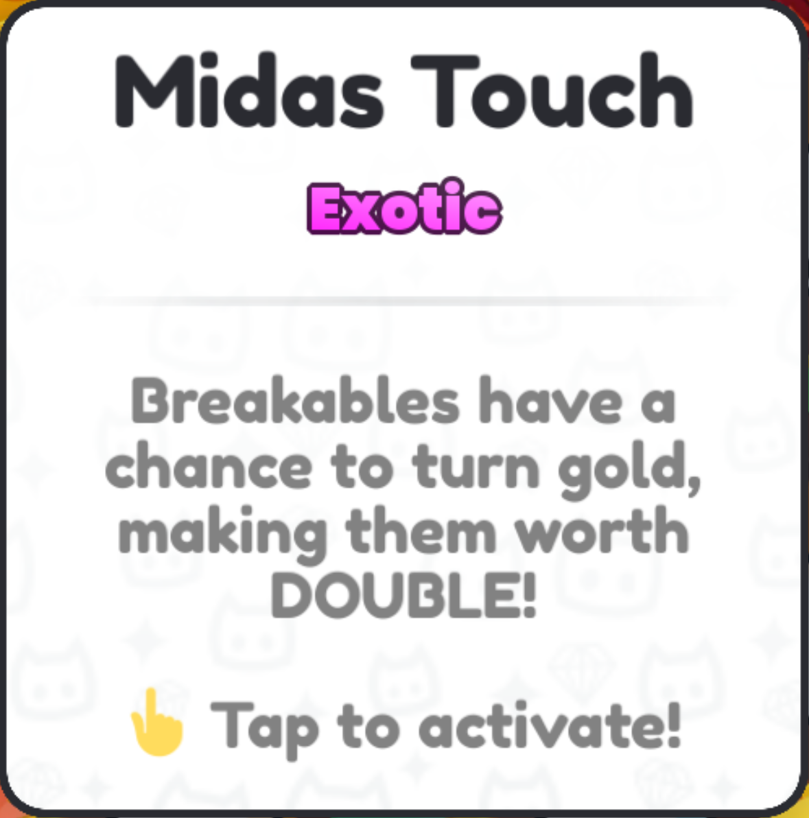 Midas Touch Enchant Pet Sim Simulator 99 PS99 Roblox Game | eBay