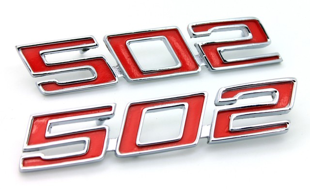 NEW 502 Front Fender Emblem Set Red Trim / For 1970-1972 CHEVY A & B ...