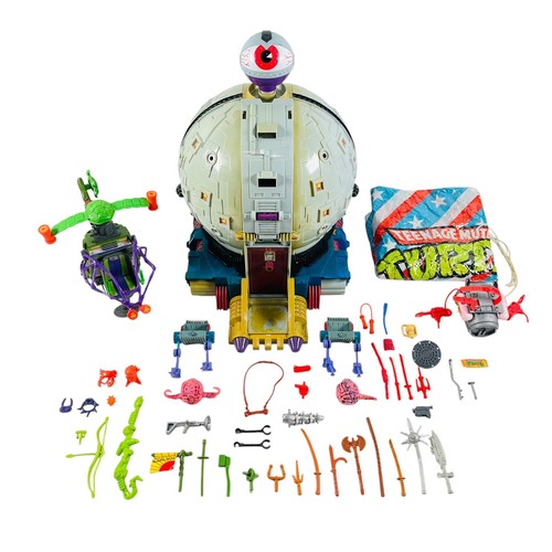TMNT Playmates Mixed Toy Parts Lot Technodrome Pogocopter Parachute ...