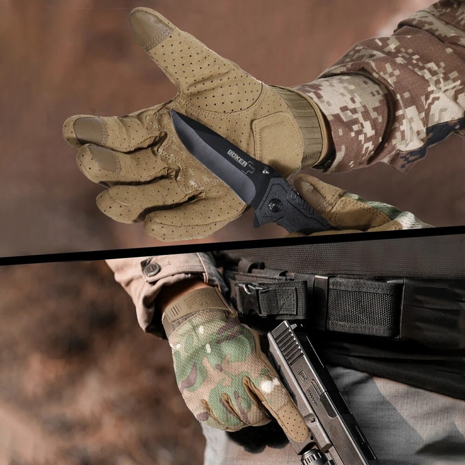 Tactical Airsoft Shooting Gloves Touch Screen Fingers Motorcycle ...