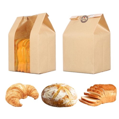 200 Packs Large Paper Bread Bags for Homemade Bread, Kraft Paper Bakery ...