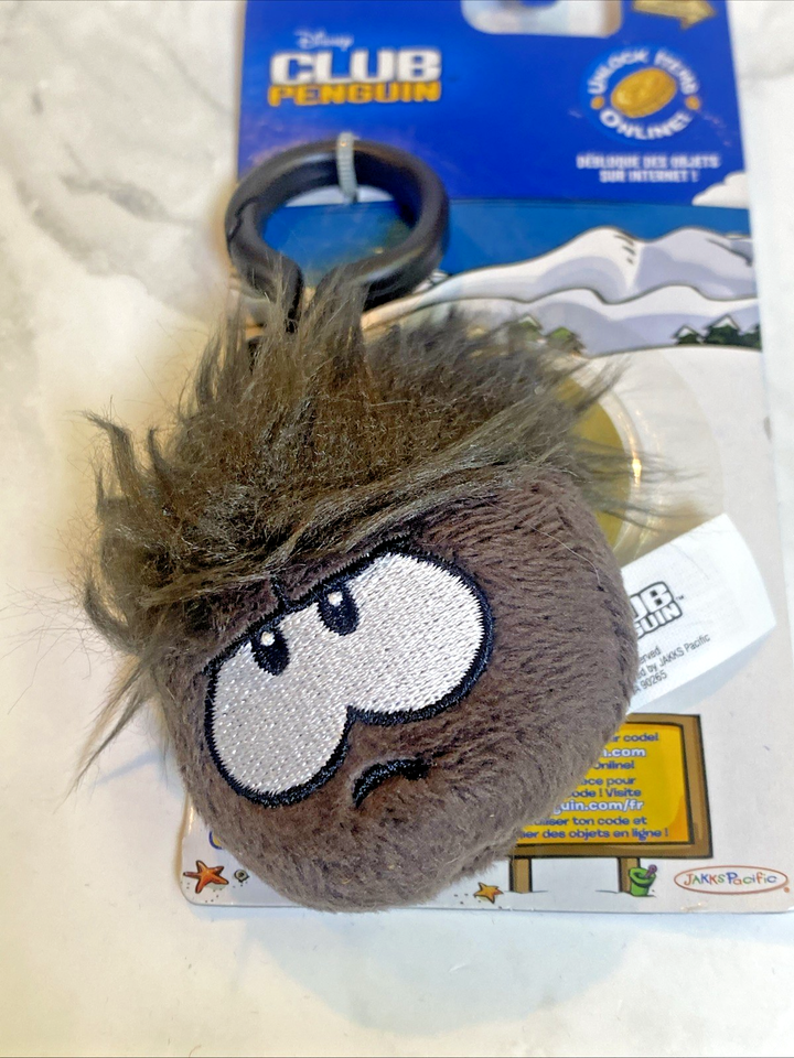 NEW RARE Club penguin BLACK puffle keychain CLIP ON with coin EBC25 | eBay