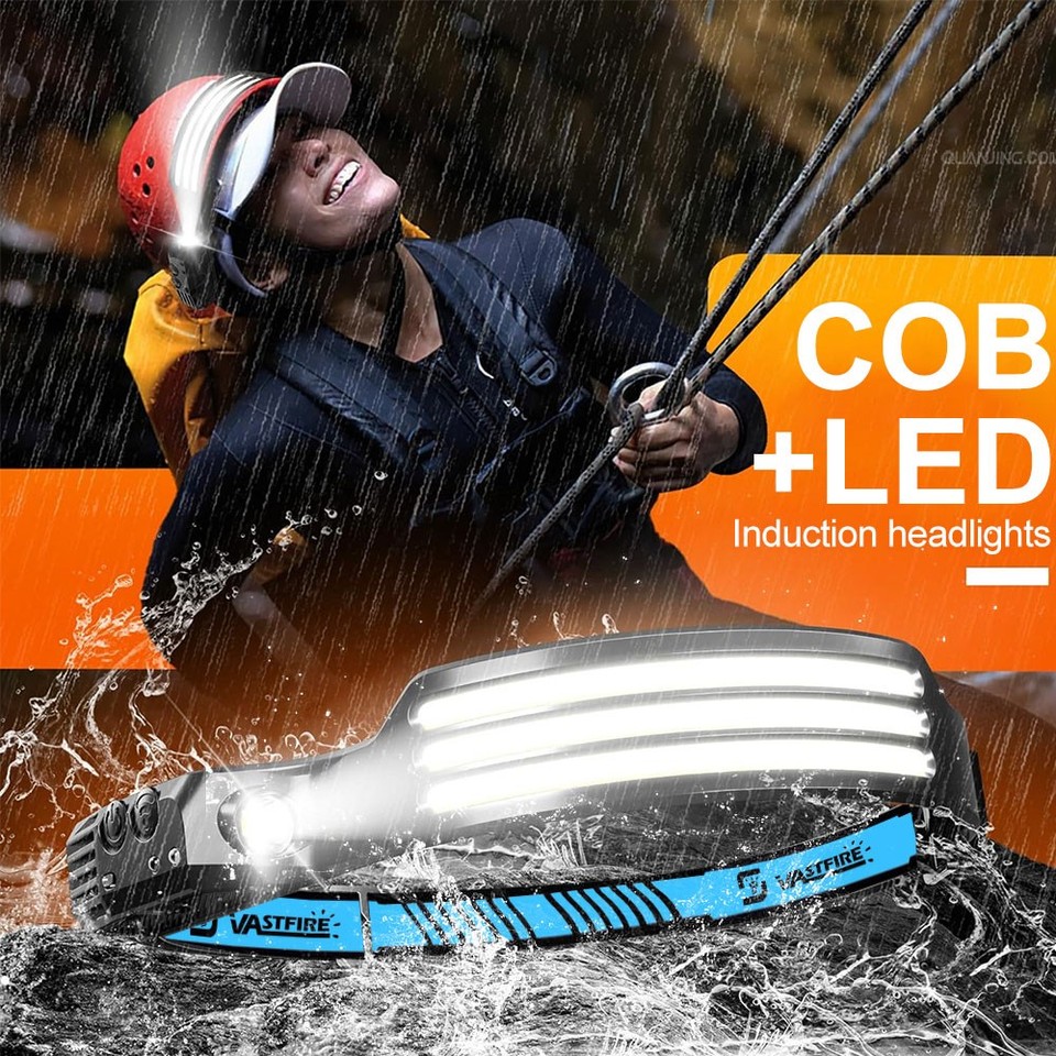 1/2X Waterproof 3COB Headlamp Night Buddy LED Motion Sensor Head Torch ...