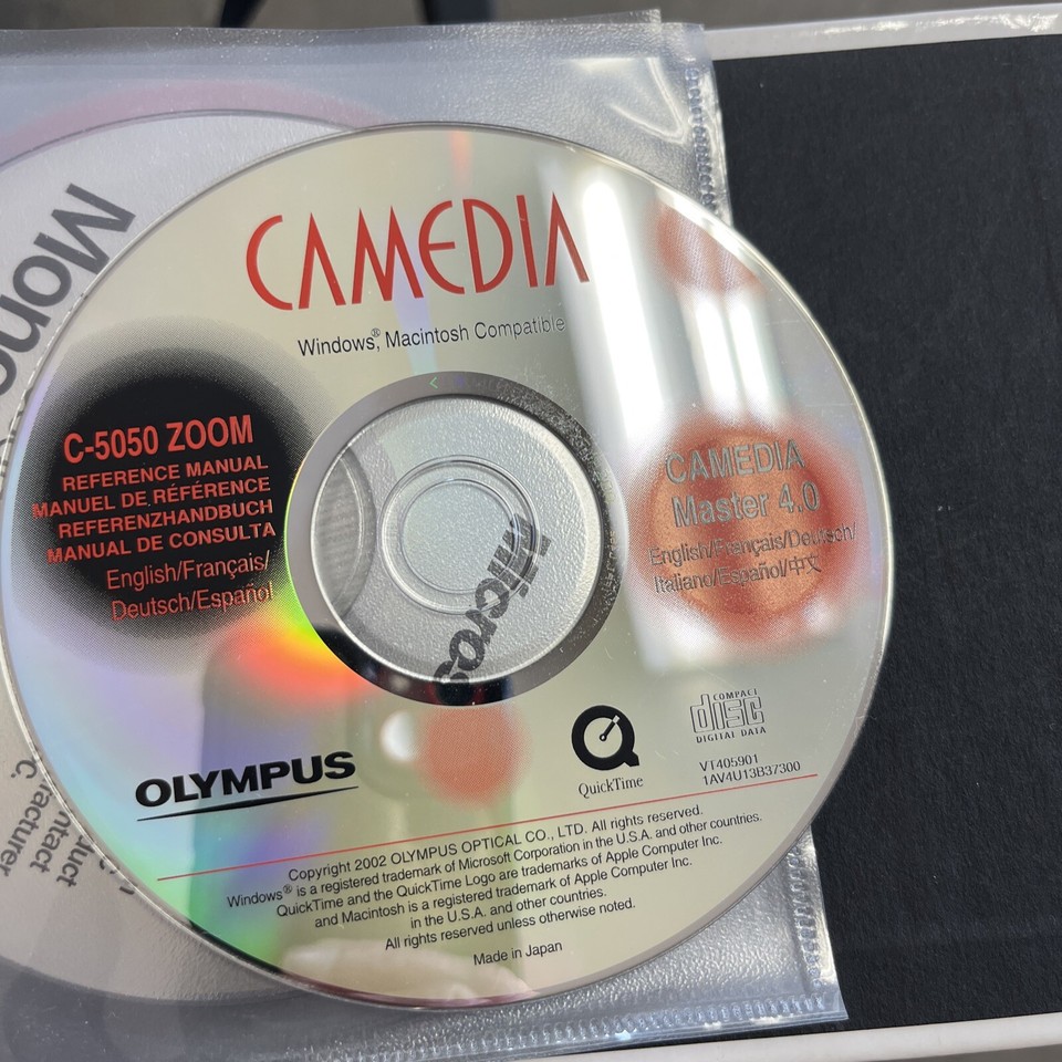 Olympus Camedia Master 4.0 Disc CD-ROM C-300 D-550 ZOOM Camera Manual ...