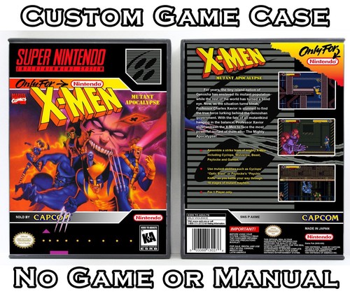 X-Men: Mutant Apocalypse - Super Nintendo SNES Custom Case *NO GAME* | eBay