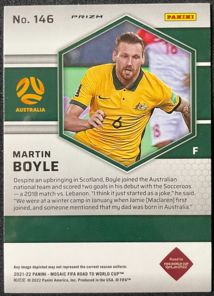 2021-22 Mosaic World Cup Martin Boyle Rookie Orange Fluorescent Prizm ...