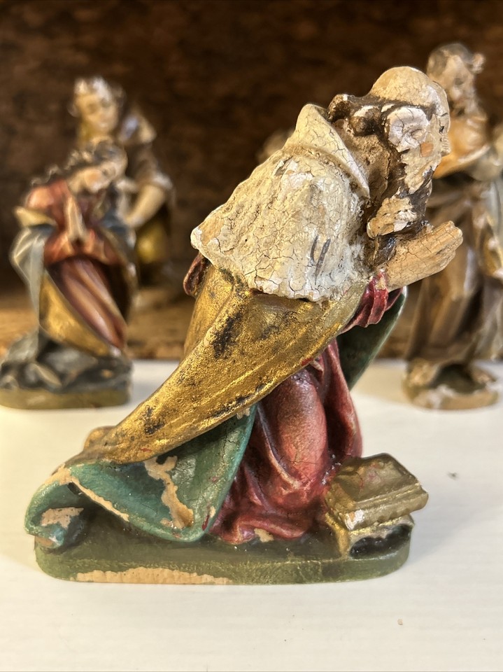 Vintage House of Goebel Hummel Leo Prinoth Nativity Set 5 Carved Wood ...