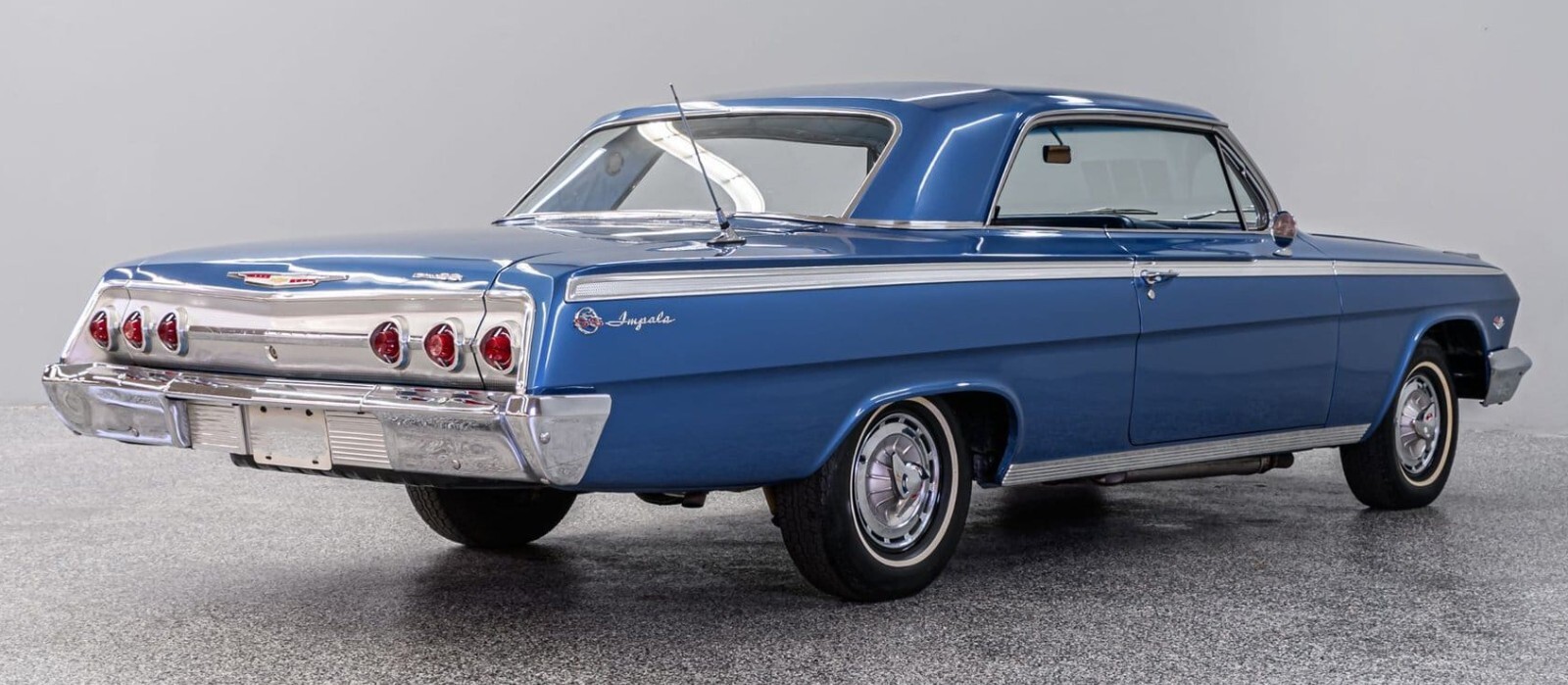 NEW Trim Parts Cursive Rear Quarter Emblem PAIR / FOR 1962 CHEVY IMPALA ...