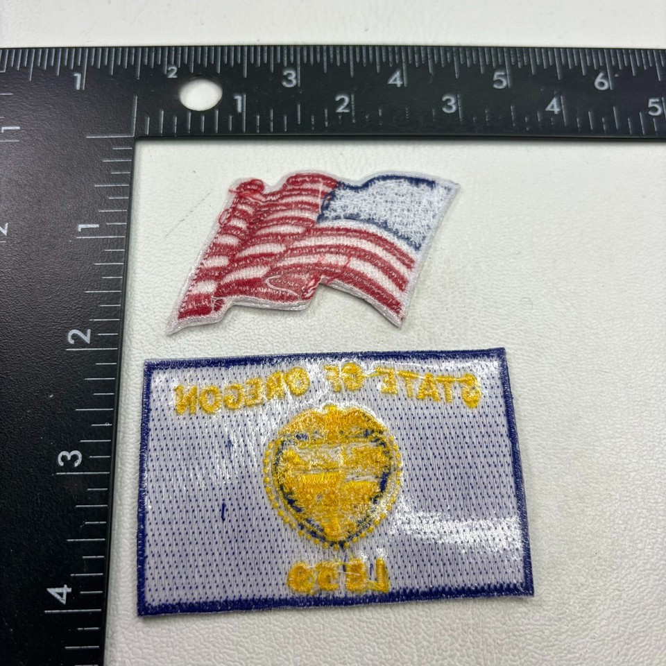 1 WAVY USA FLAG Patch + 1 OREGON STATE FLAG Patch 43E9 | eBay