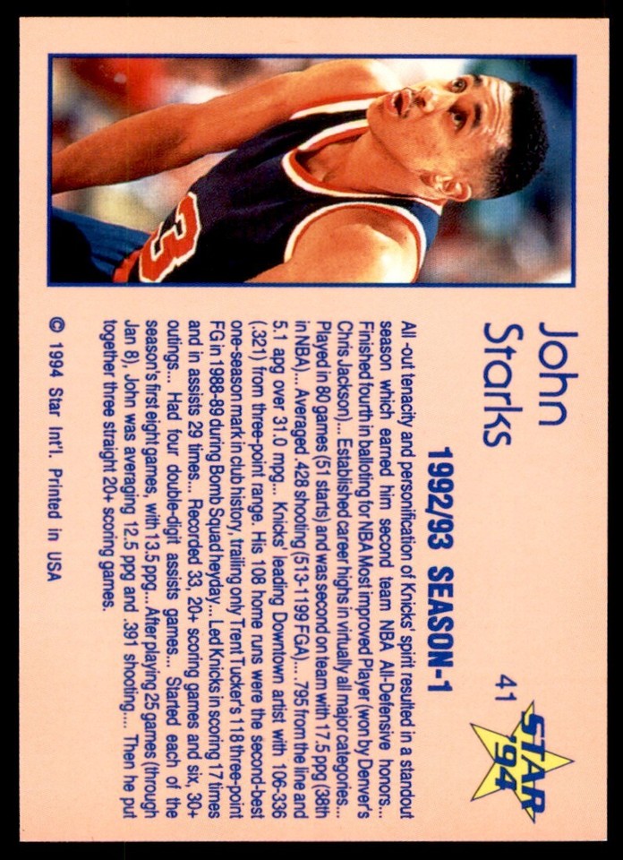 1994-95 Star John Starks Basketball Cards #41 | eBay