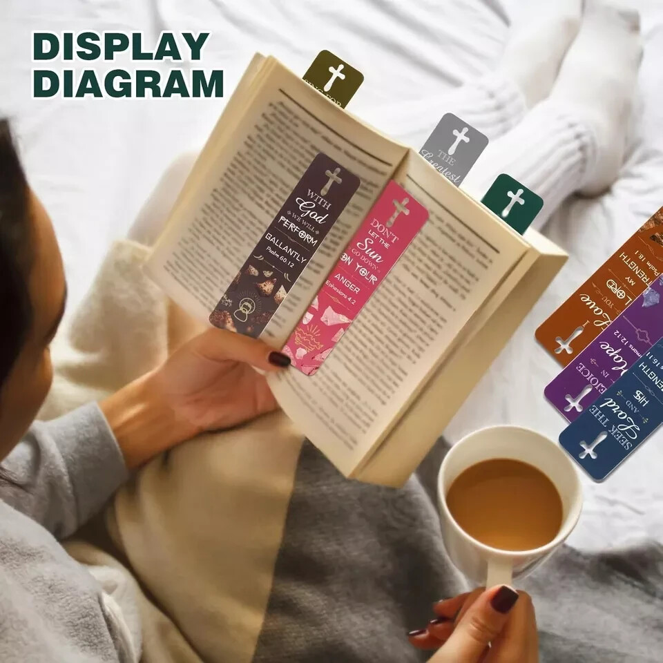 Bible Verse Bookmark with Hollow Cross Christian Bookmark, 30 Styles ...