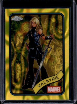 2025 Topps Chrome Marvel VALKYRIE Yellow Lava Refractor #187 | eBay