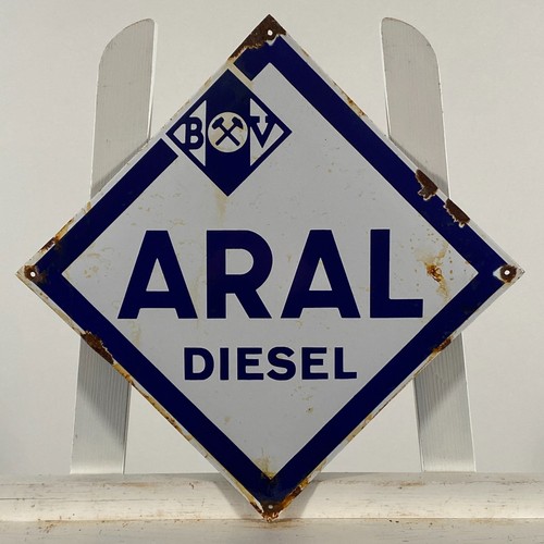 Aral Enamel Sign - 42x42cm (16.5x16.5") - Nice Unique Advertising ...