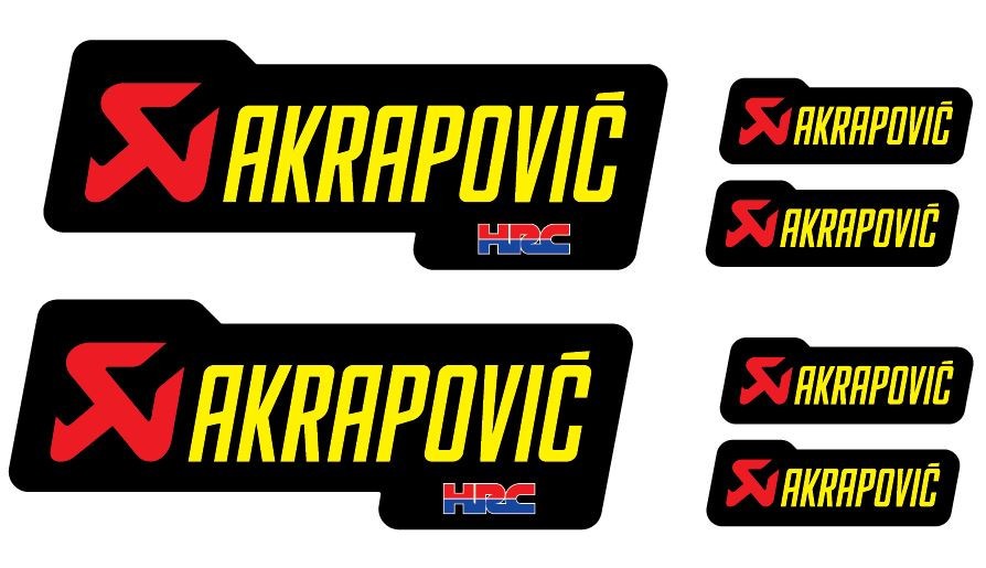 6 Stickers AKRAPOVIC HRC RACING Heat Resistant Yellow HYPE | eBay