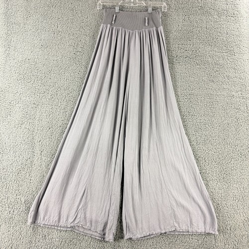 Bella Amore Pallazo Pants Womens Small Gray Wide-Leg Pull On Made in ...