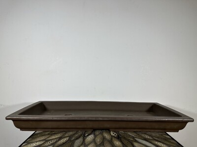 Preowned Japanese Tokoname Rectangular Shallow Bonsai Pot Yamaaki - 22 ...