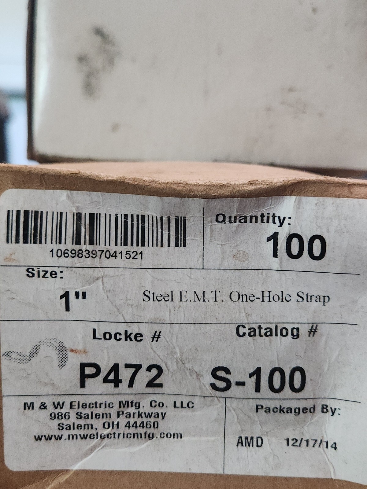 (Box Of 100) 1" One Hole EMT Strap S100 | eBay