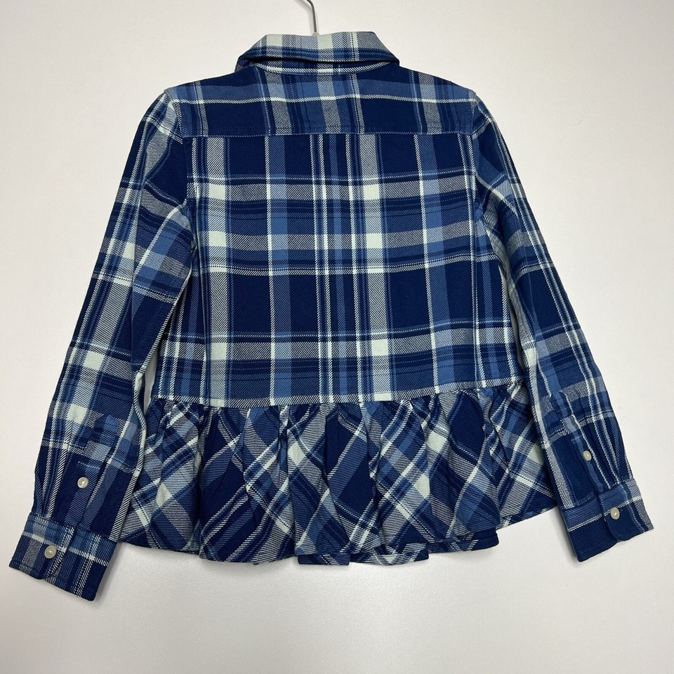 Polo Ralph Lauren Little Girls Blue Plaid Peplum Top Size S 6x | eBay