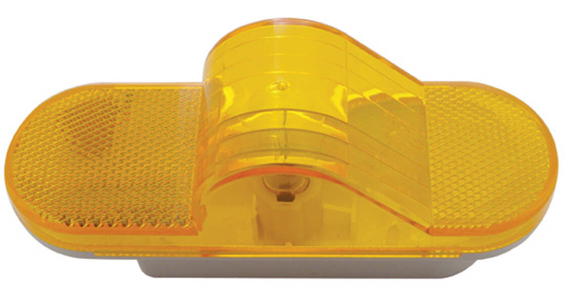 6" Oval Mid Trailer Turn Signal Light - Amber Lens Polycarbonate Lens ...