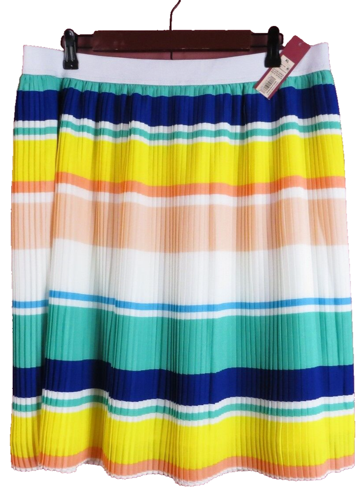 SK11543- NWT MERONA Women's Polyester Accordion Pleated Skirt Striped ...