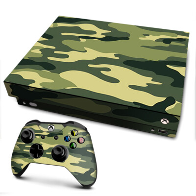 Xbox One X Console Skins Decal Wrap ONLY Green Camo original Camouflage ...