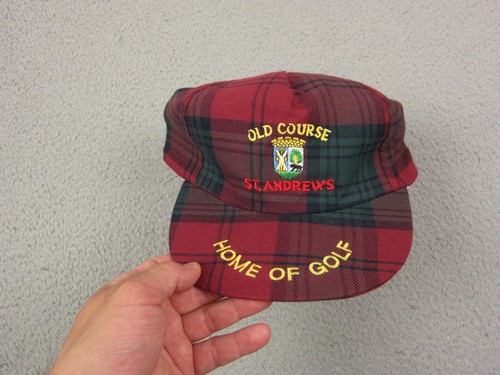 Vintage St Andrews Old Course Hat Mens Red Home of Golf Plaid Tartan ...