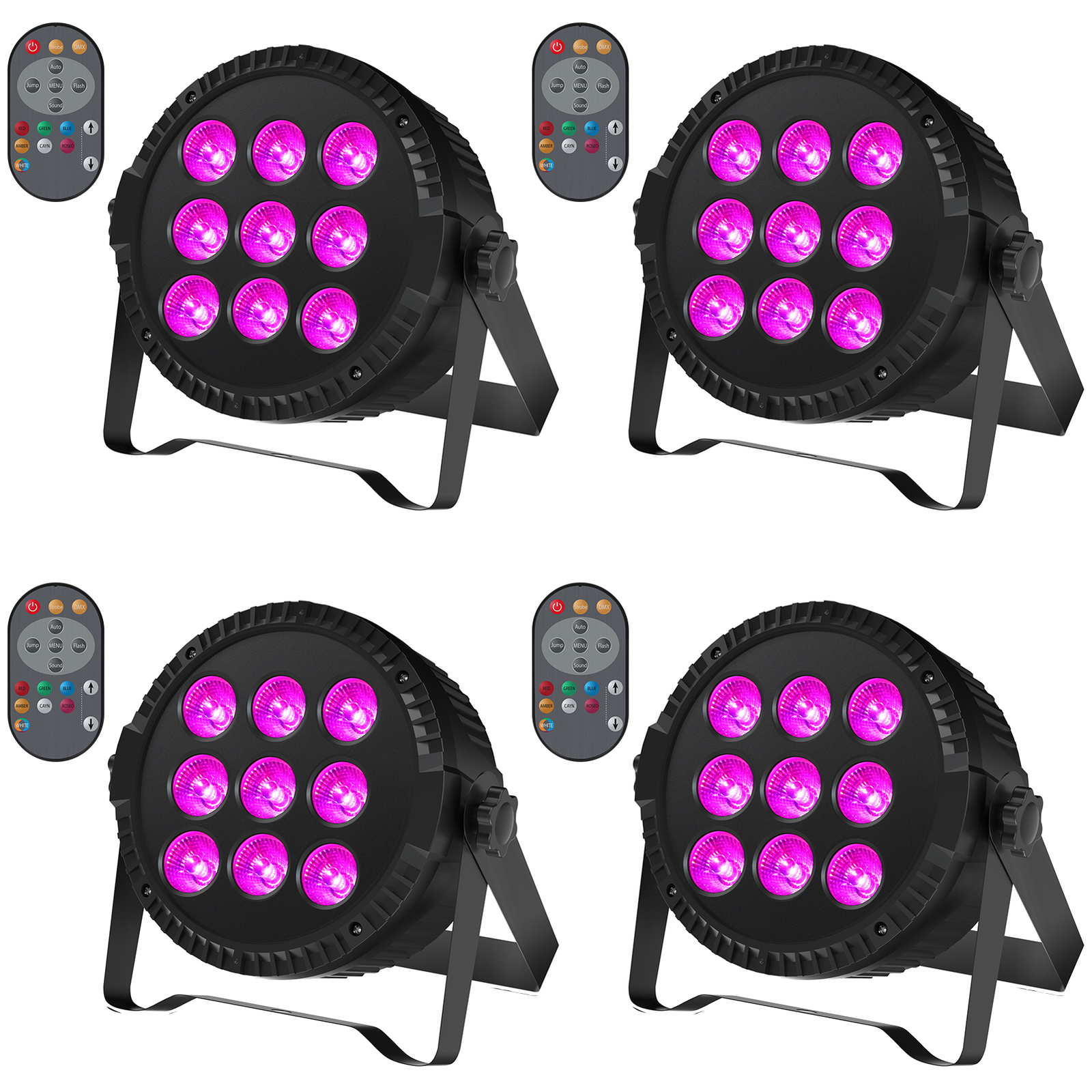 4PCS 135W RGBW 9 LED Par Can Wash Light DMX DJ Disco Party Beam Stage ...