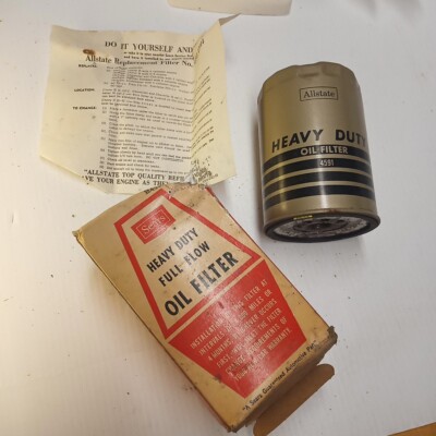 Sears Roebuck Allstate Heavy Duty Full Flow Oil Filter 28 4591 Vintage ...