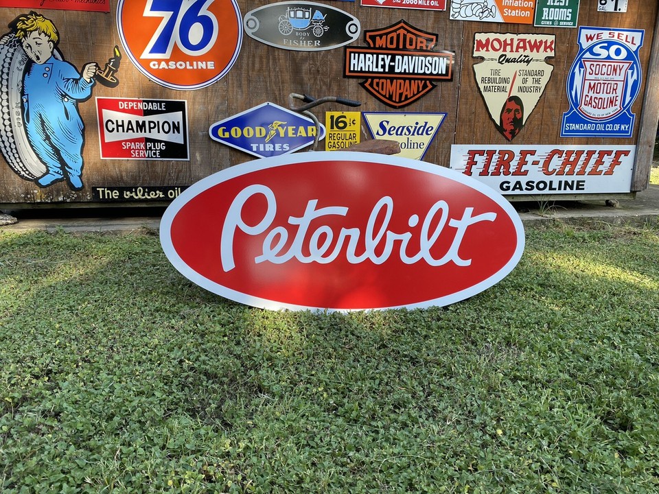 Antique Vintage Old Style Peterbilt Semi Truck Sign | eBay