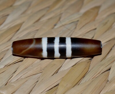 Antique Tibetan Phum Dzi Dzi Bead Unique Pattern Protective Amulet , CG ...