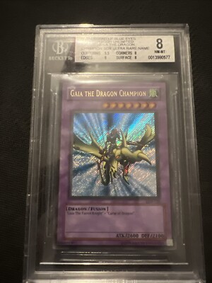 Gaia the Dragon Champion LOB-125 Secret Rare ULTRA NAME ERROR! BGS 8 ...