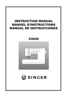 Singer C-9920 Manual Sewing Machine Instructions User Guide Bound | eBay
