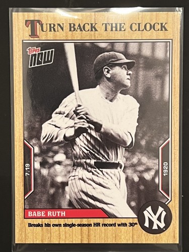 2022 Topps Now Turn Back The Clock #111 BABE RUTH New York Yankees SP ...
