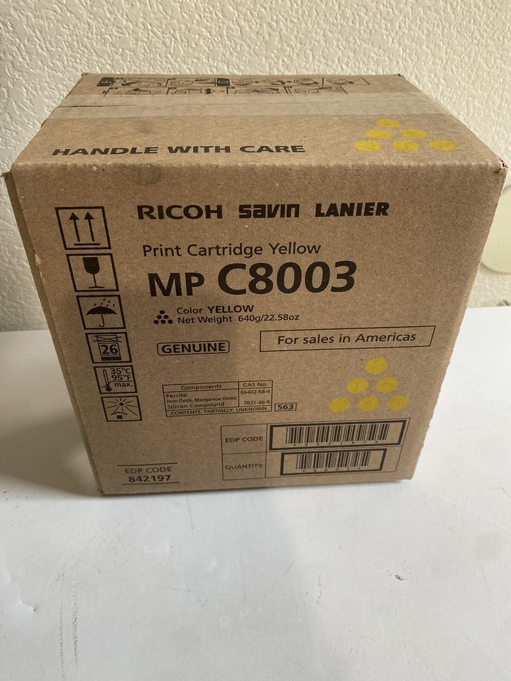 Ricoh MP C8003 Yellow Toner cartridges Print For EDP Code 842197 For MP ...