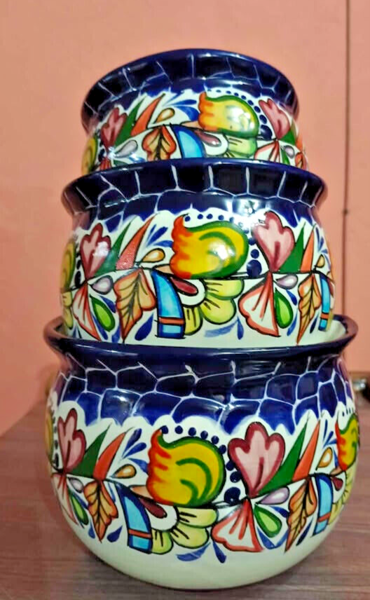 Authentic Mexican Talavera Hand Painted Handmade Planters Pottery ...