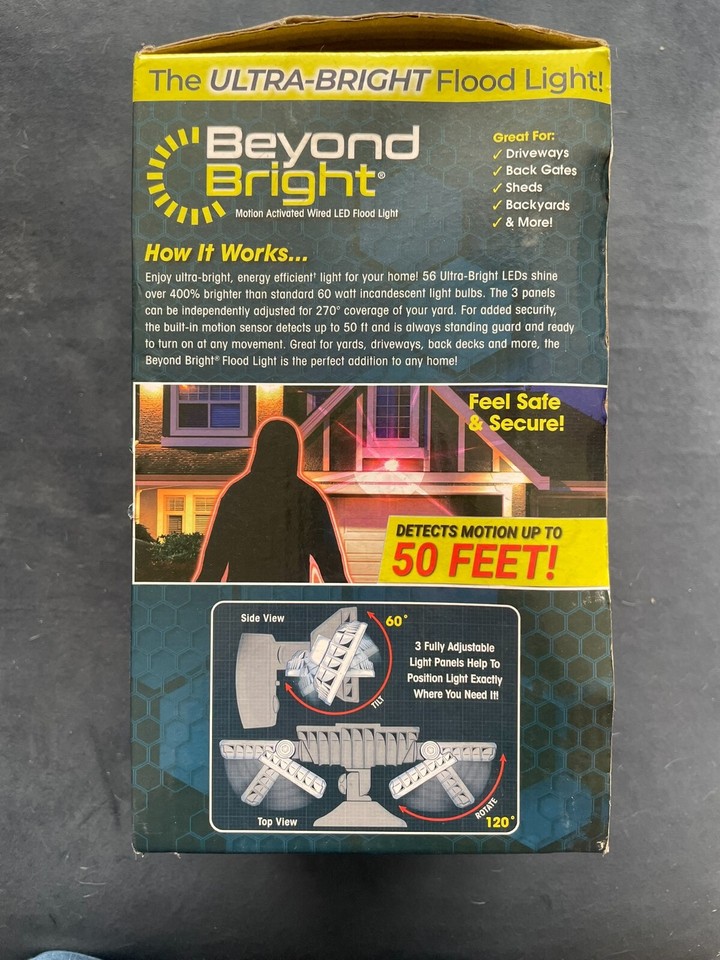 Beyond Bright Ultra Flood Light Motion Activated Wired LED | eBay