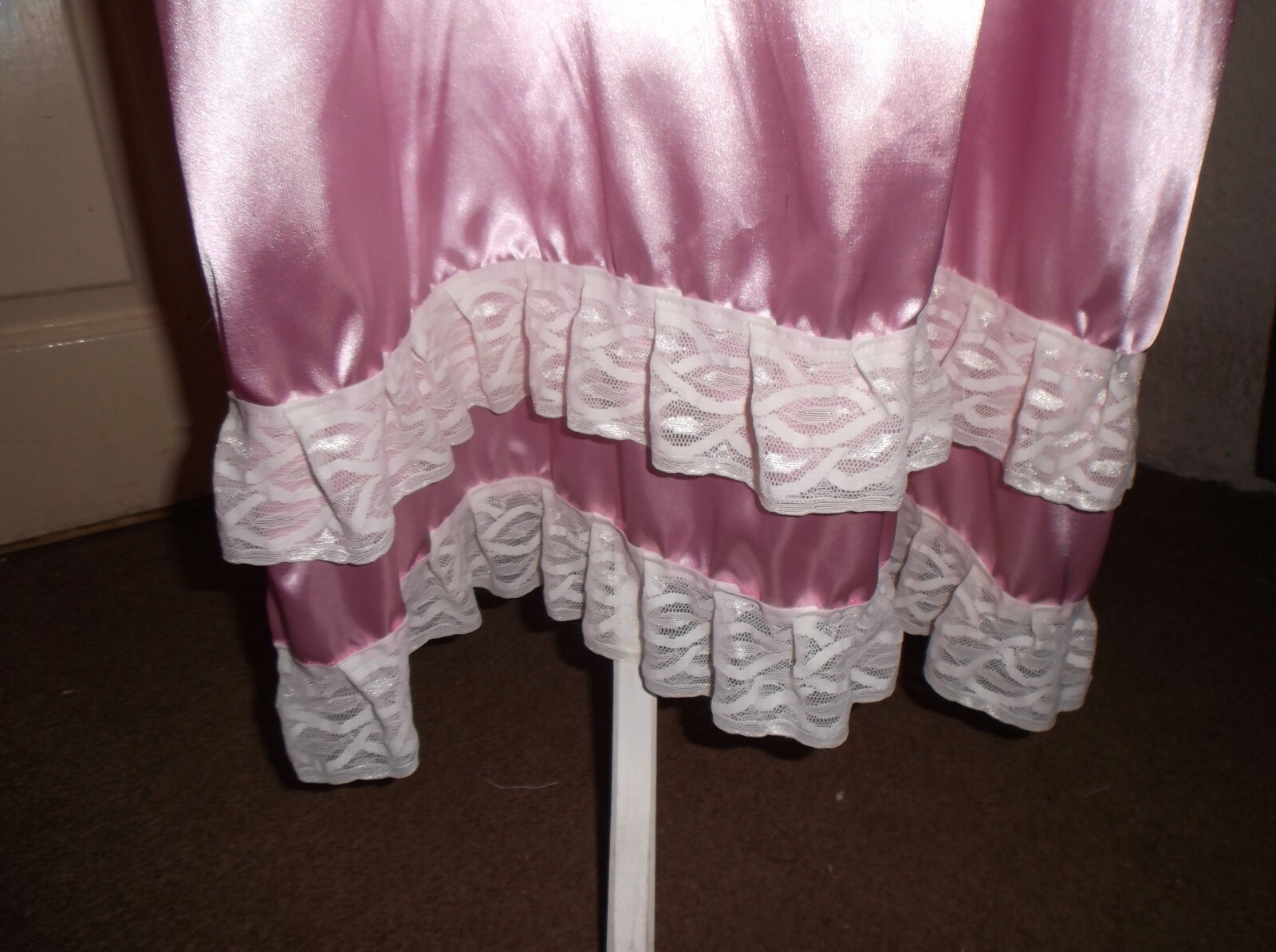 SISSY~MAIDS~ADULT BABY~UNISEX~TV/CD SATIN & LACE TRIM LONG NIGHTIE ...