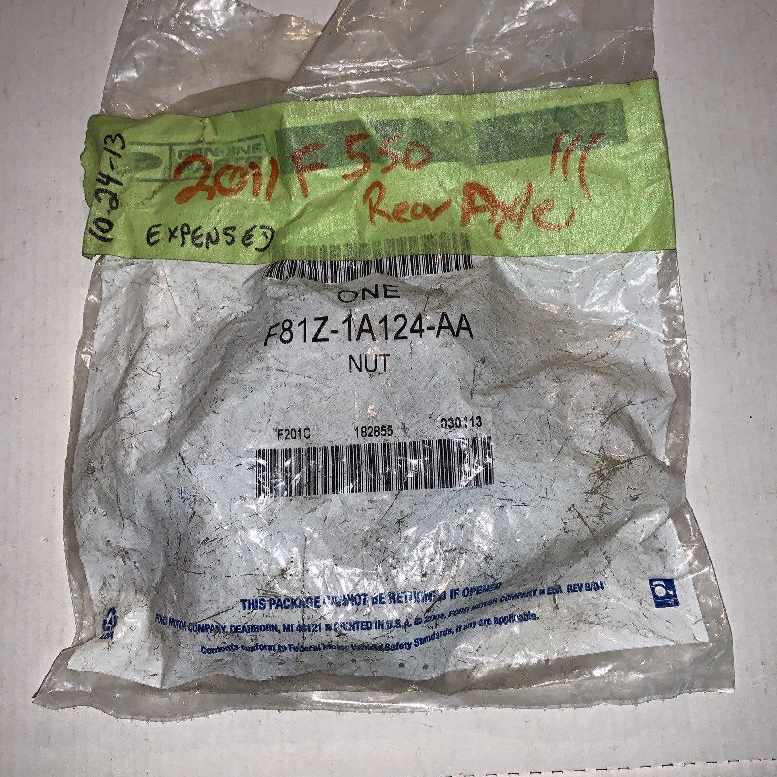 Ford F81Z1A124AA Genuine OEM Rear Axle Hex Nut F81Z-1A124-AA | eBay