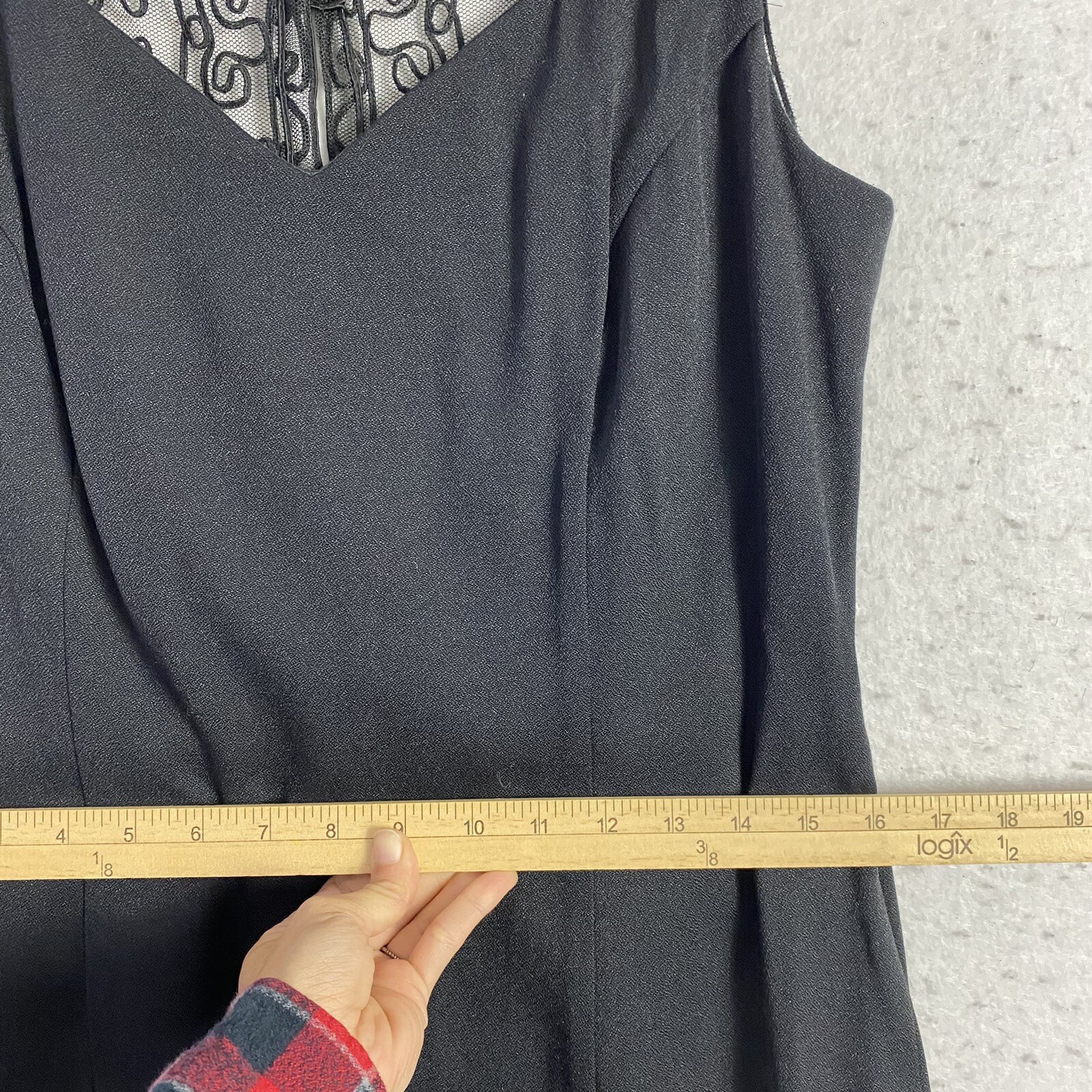 VTG Miss Ashlee Dress Black Sheer Crochet Back Sweeth… - Gem