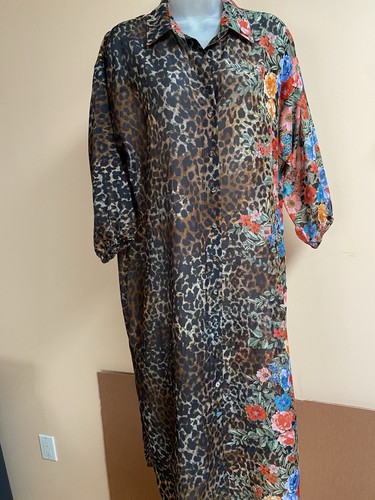Johnny was Cheetah Long Shirt Dress Boho, small/medium NWT 196521362120 ...