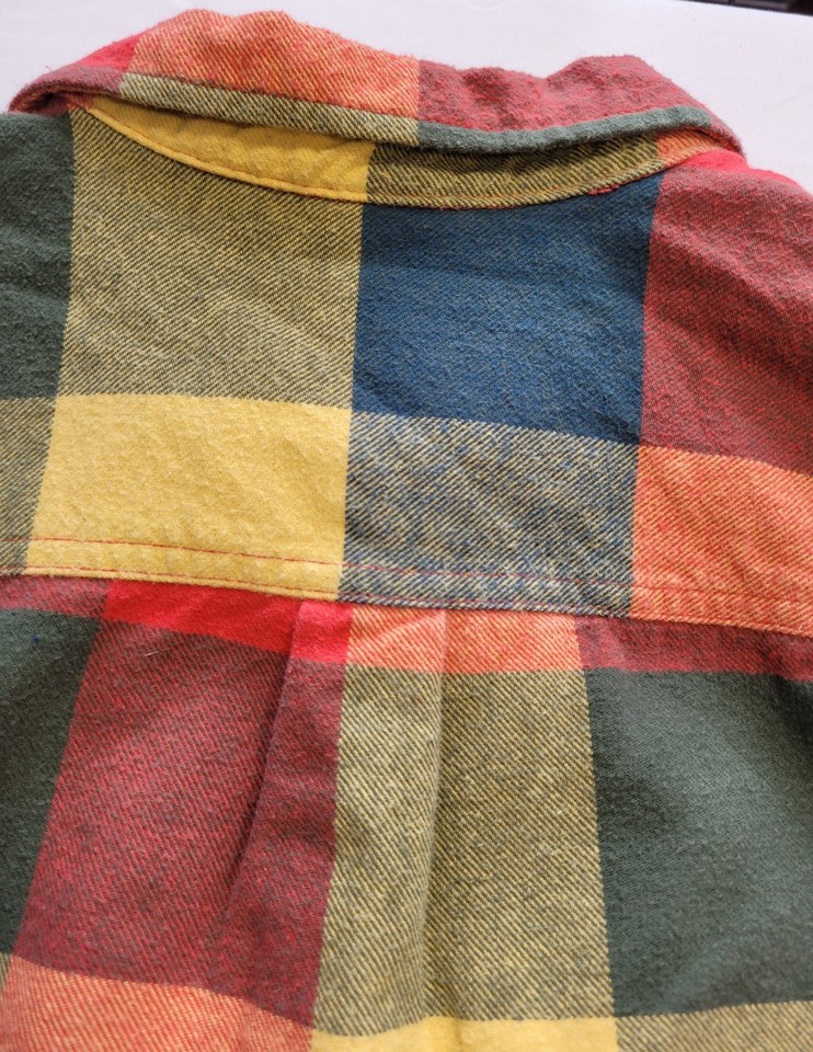 Colorful Plaid Free Assembly Flannel, 100% Cotton, Size XL (14/16) | eBay