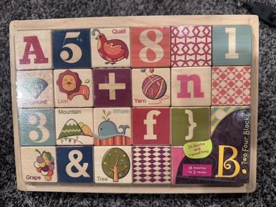 Maison Joseph Battat 24 Wooden Blocks Set With Storage Box Educational ...