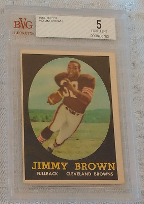 Vintage Rookie Card Vintage 1958 Topps NFL Football #62 Jim Brown ...