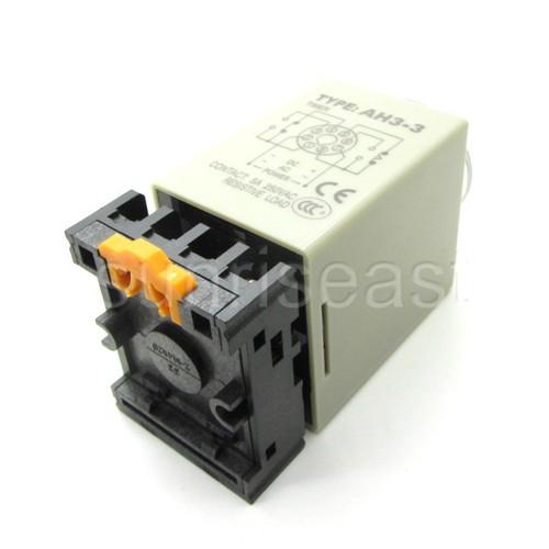 DC24V 10 Seconds 0-10S Power On Delay Timer Time Relay AH3-3 + Socket ...