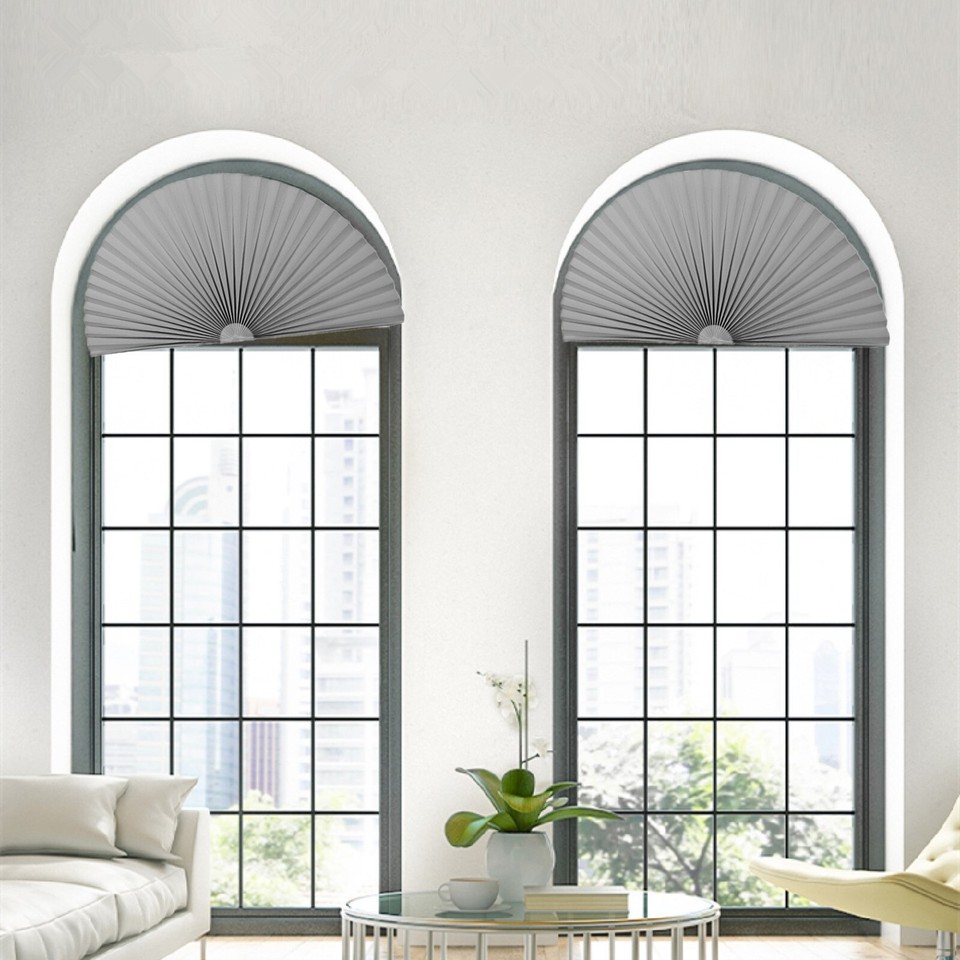 Arch Window Pleated Blind Half Circle Window Shades Cordless Round ...