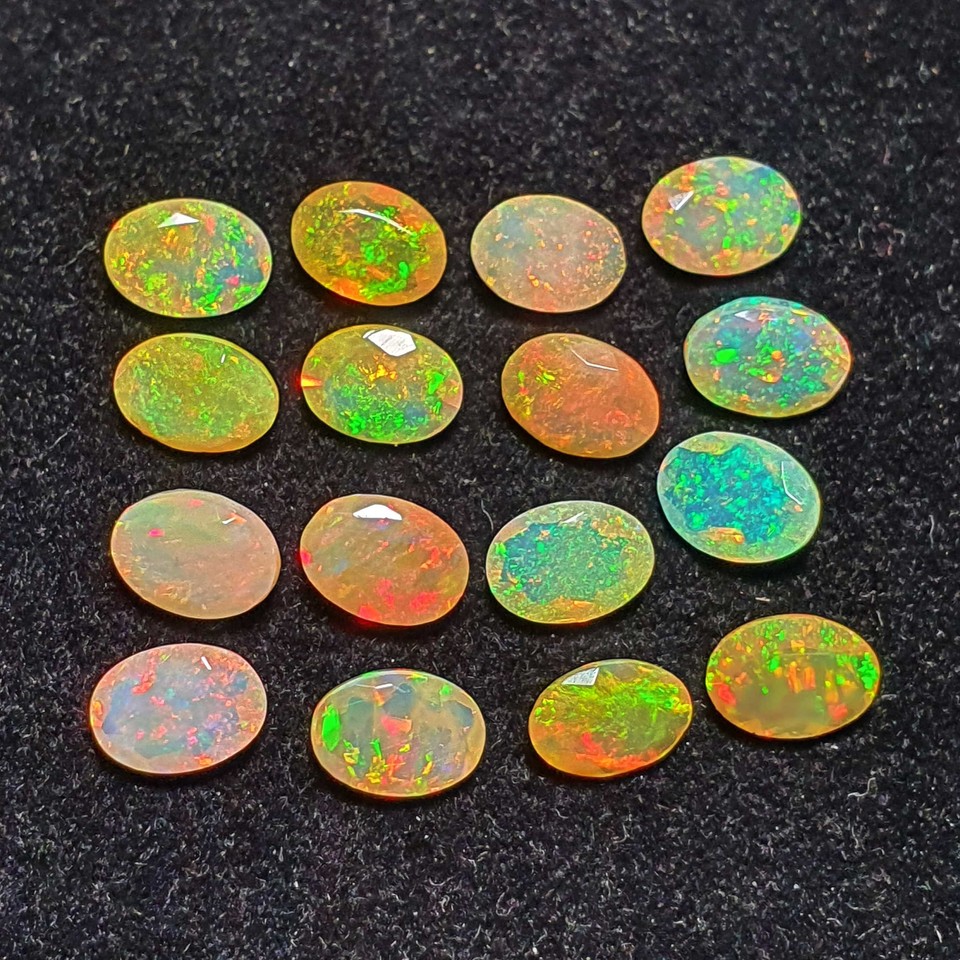 Natural Ethiopian Opal Cut Multi Fire Opal Loose Gemstone Lot 21 Pcs 5* ...