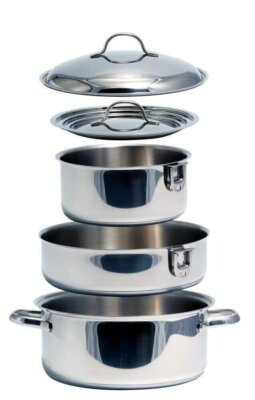 Camco Premium Nesting Cookware Set | Stainless-Steel | 7-Piece Set ...