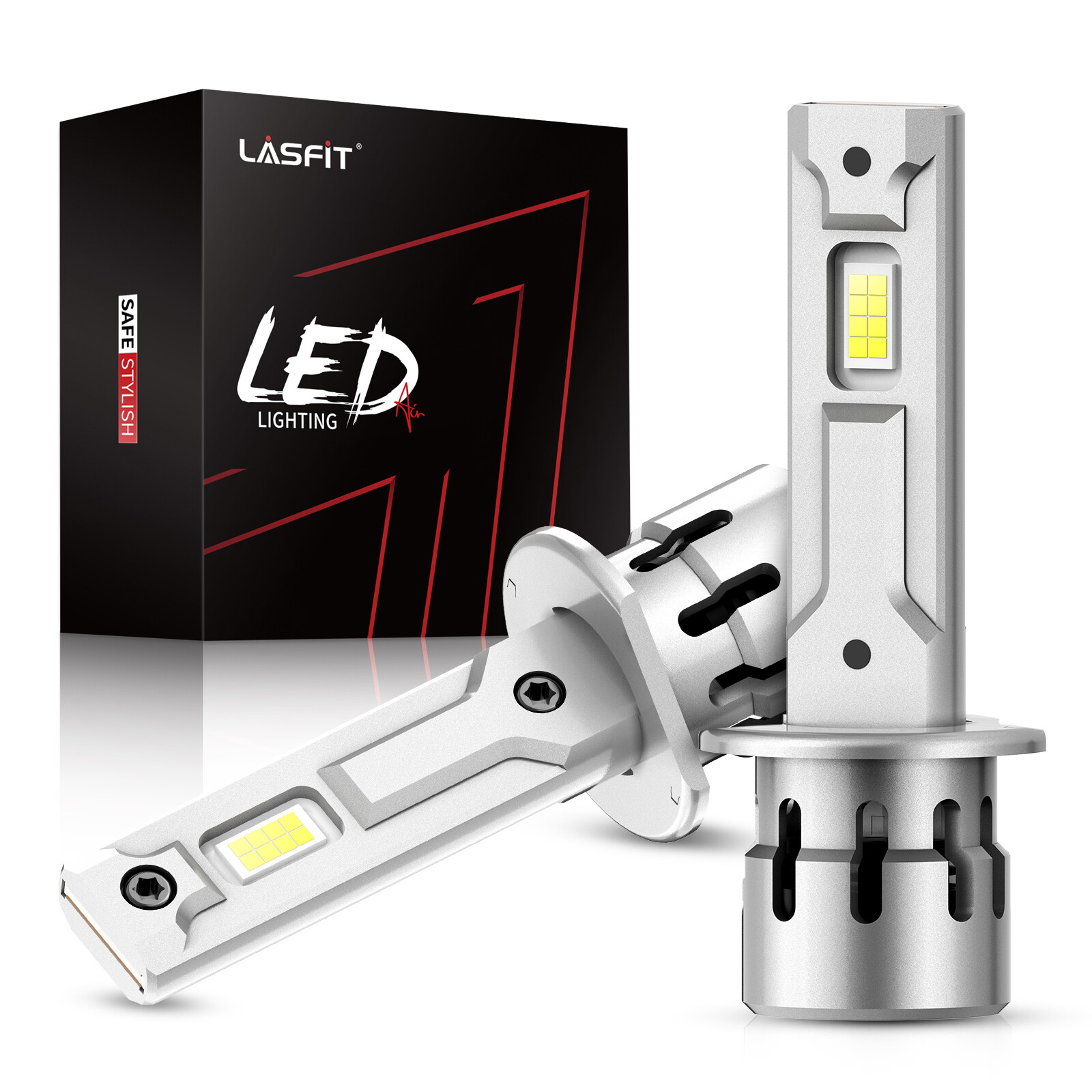 Lasfit H1 LED Headlights Bulb High Beam 60W 7000LM Super Bright LAair ...