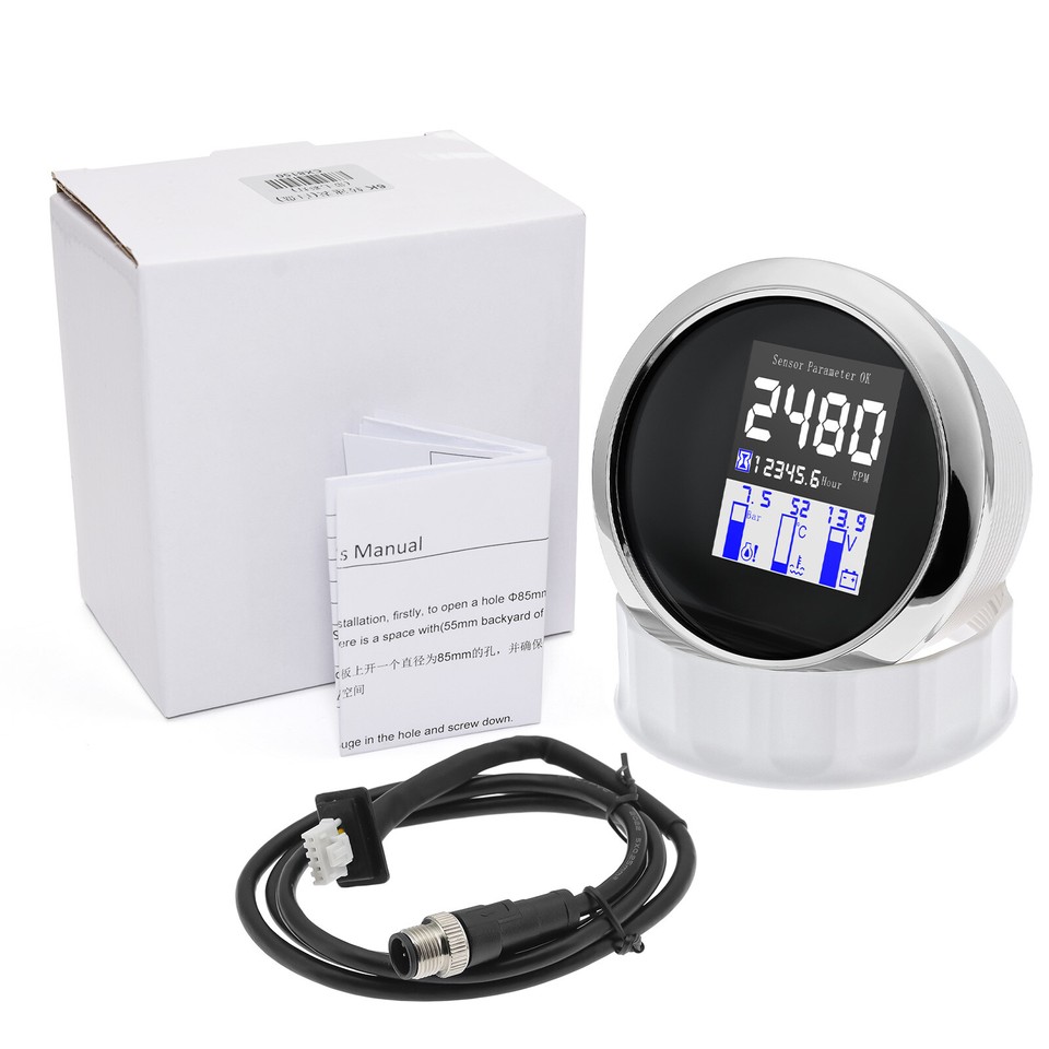 85mm NMEA 2000 Multifunction Gauge Tachometer+Water Temp+Oil Pressure ...
