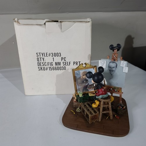 Disney Parks Mickey Mouse Self Portrait Figurine Statue Walt Charles ...